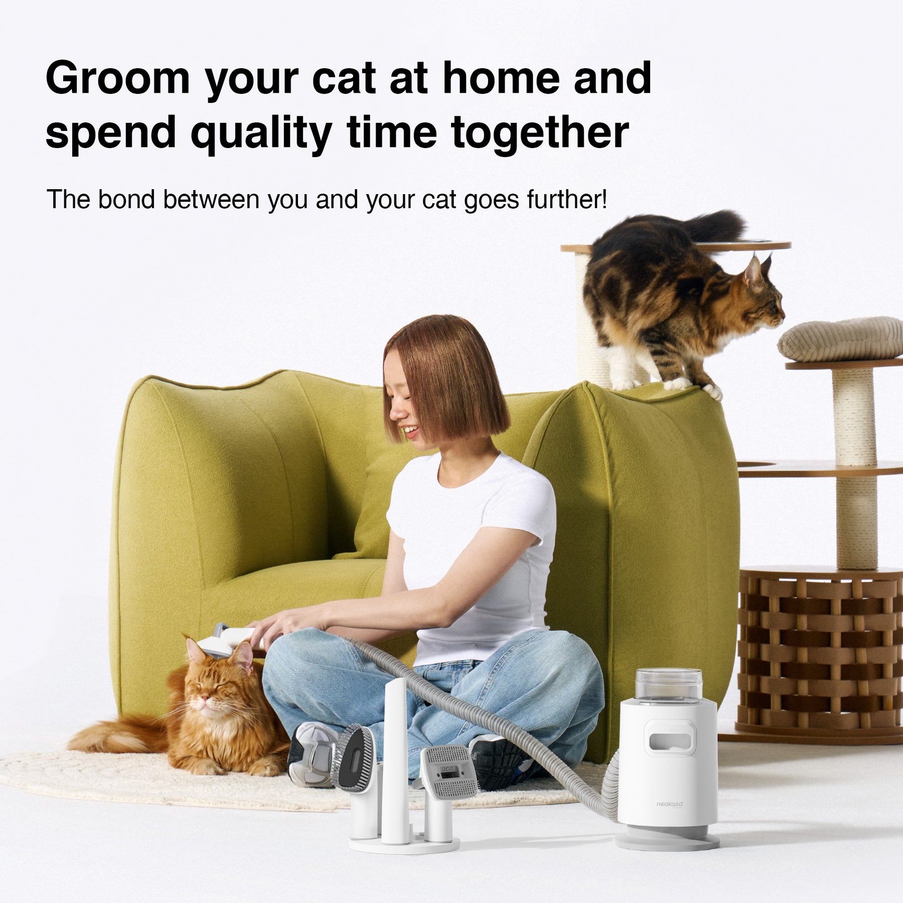 Neakasa P0 Cat Grooming Kit | Quiet Grooming Vacuum Kit | Neakasa Official