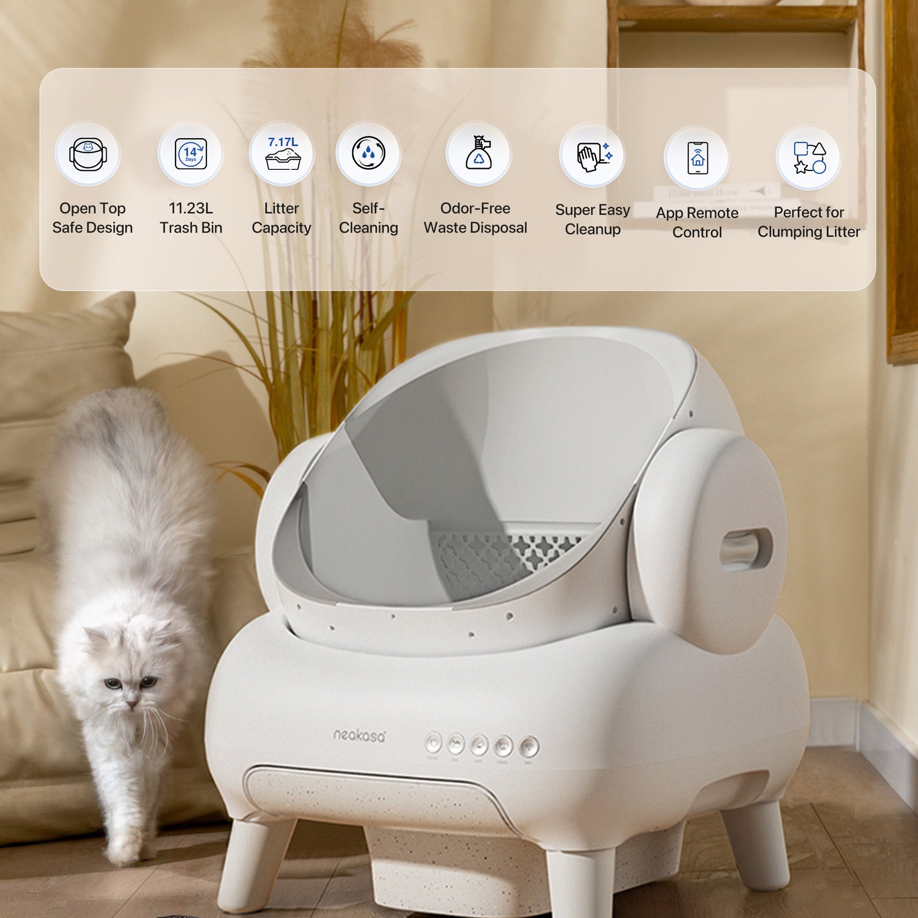 Neakasa M1 Lite Open-Top Self-cleaning Cat Litter Box | Neakasa Official